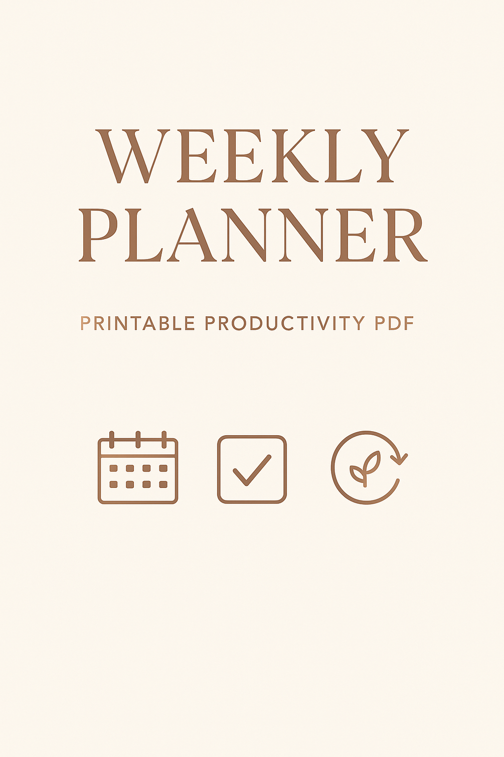 Weekly Planner & Productivity Tracker (Printable PDF)