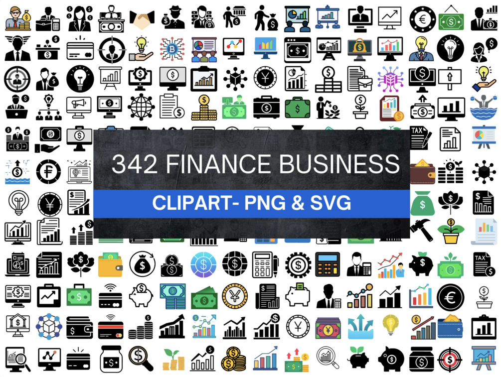 342 Finance Clipart Mega Bundle | Business, Corporate SVG & PNG ...
