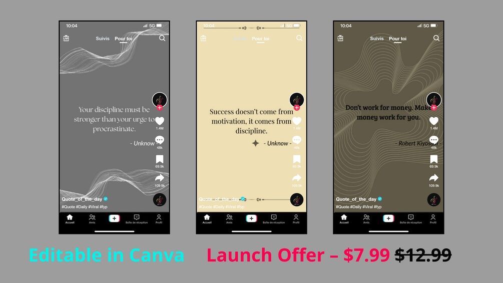 30 Viral Quote Templates – Canva Pack for TikTok & Instagram Creators