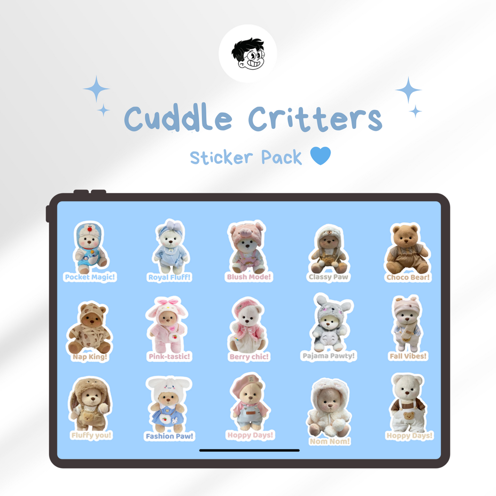 Cuddle Critters Sticker Pack 🐻