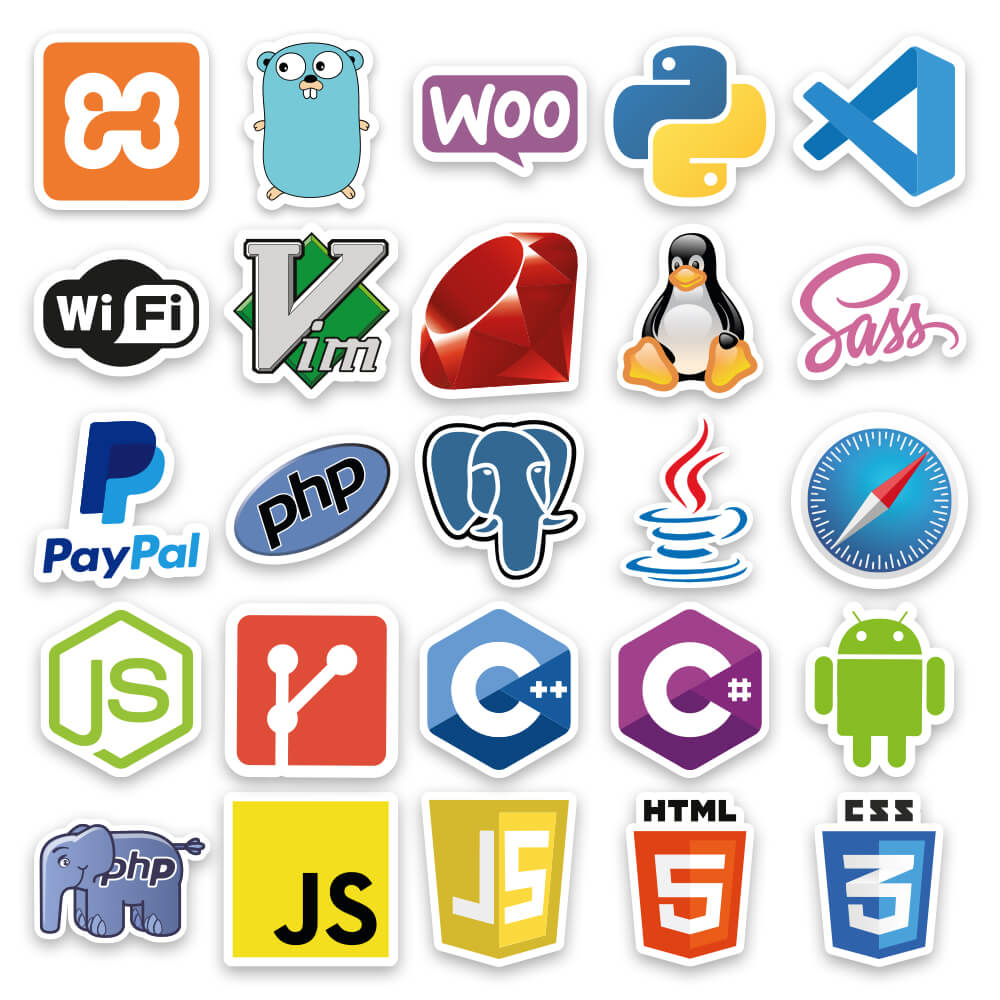 Pack de 50 stickers para programadores