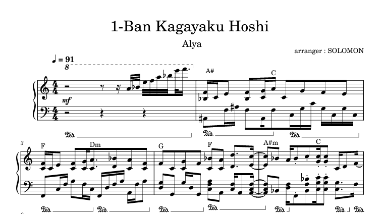 Alya Sometimes Hides Her Feelings in Russian - 1-Ban Kagayaku Hoshi (1番輝く星) Piano