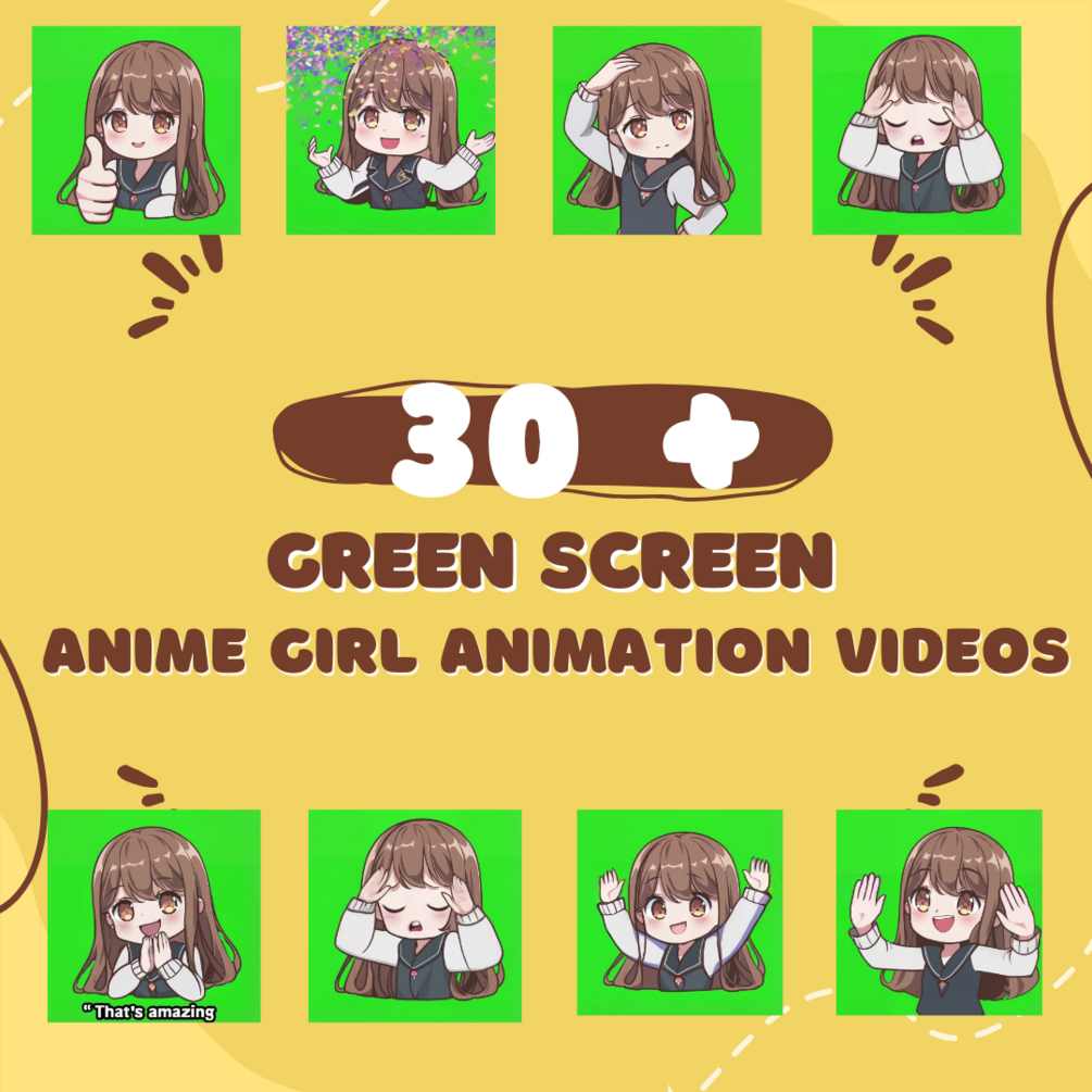 30+ Green Screen Anime Girl Animation Videos | Perfect for Content Creators