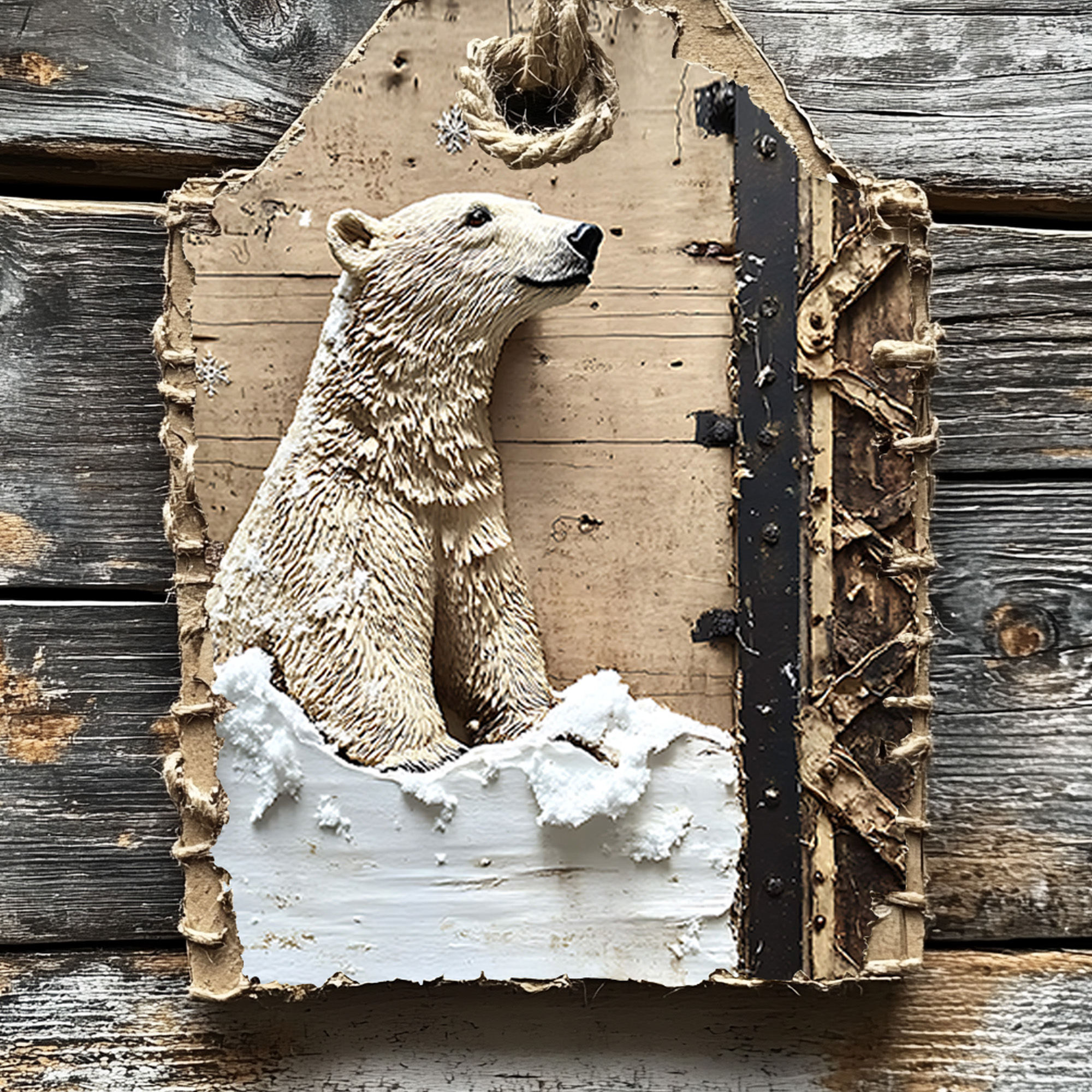 18 pc Polar Bear Rustic Christmas Assemblage Printable Junk Journal ...