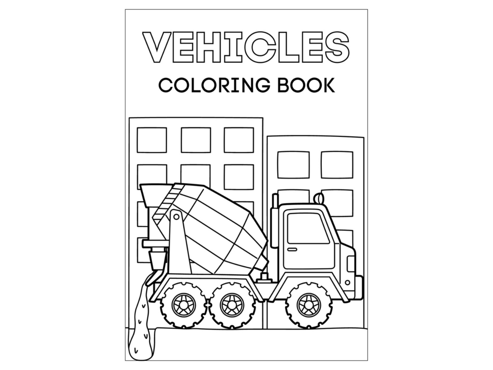 VEHICLES COLORING BOOK FOR KIDS