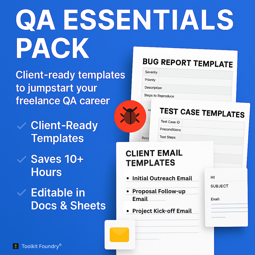 QA Essentials Pack – Plug-and-Play Templates for Freelance Testers