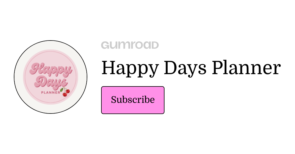 Happy Days Planner