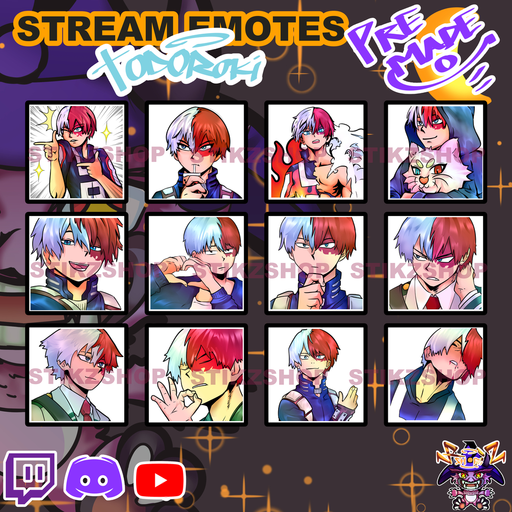 12 set of emotes | Todoroki From BNHA