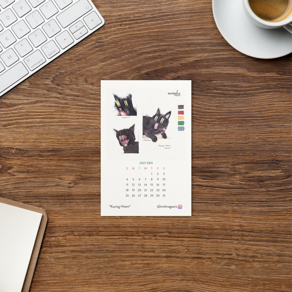 Art Calendar Postcard 2021