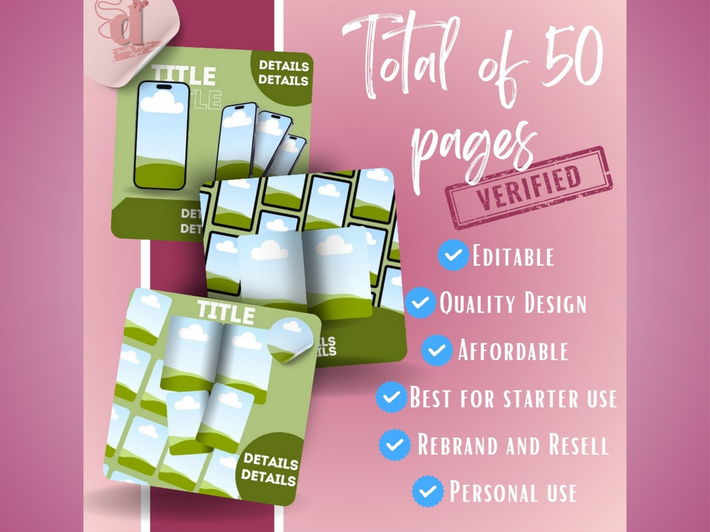 Editable Mockups Template. Rebrand Resell