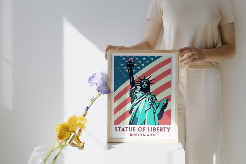 Iconic Statue of Liberty Poster - A Symbol of Freedom and Hope
