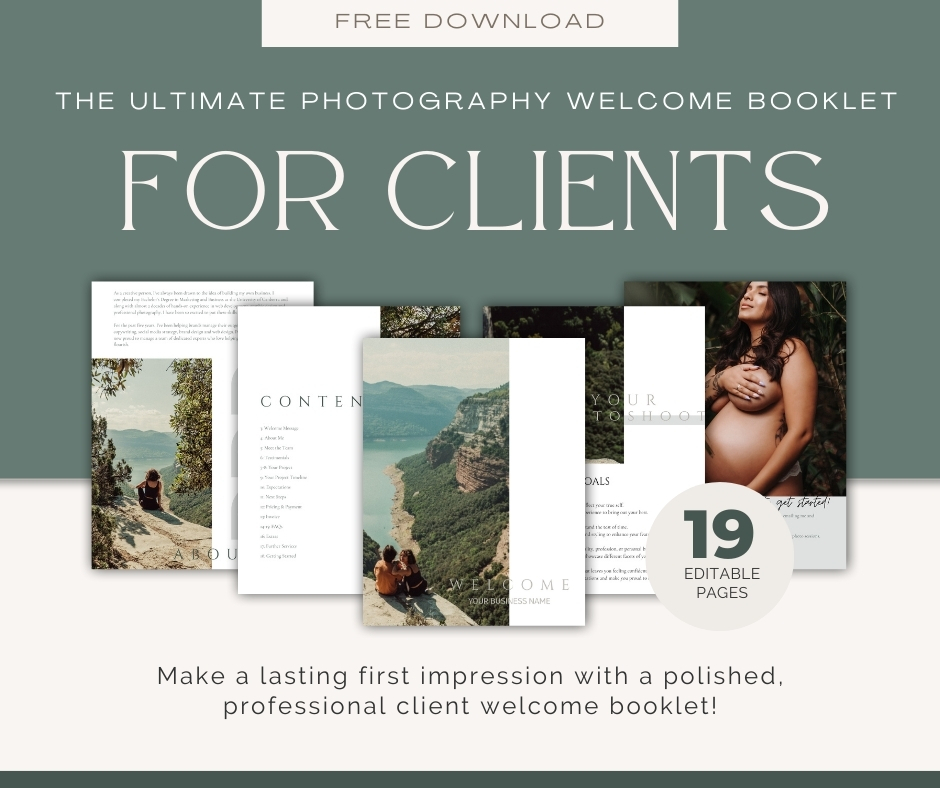 Photography Client Welcome Booklet - Prefilled just rebrand for you