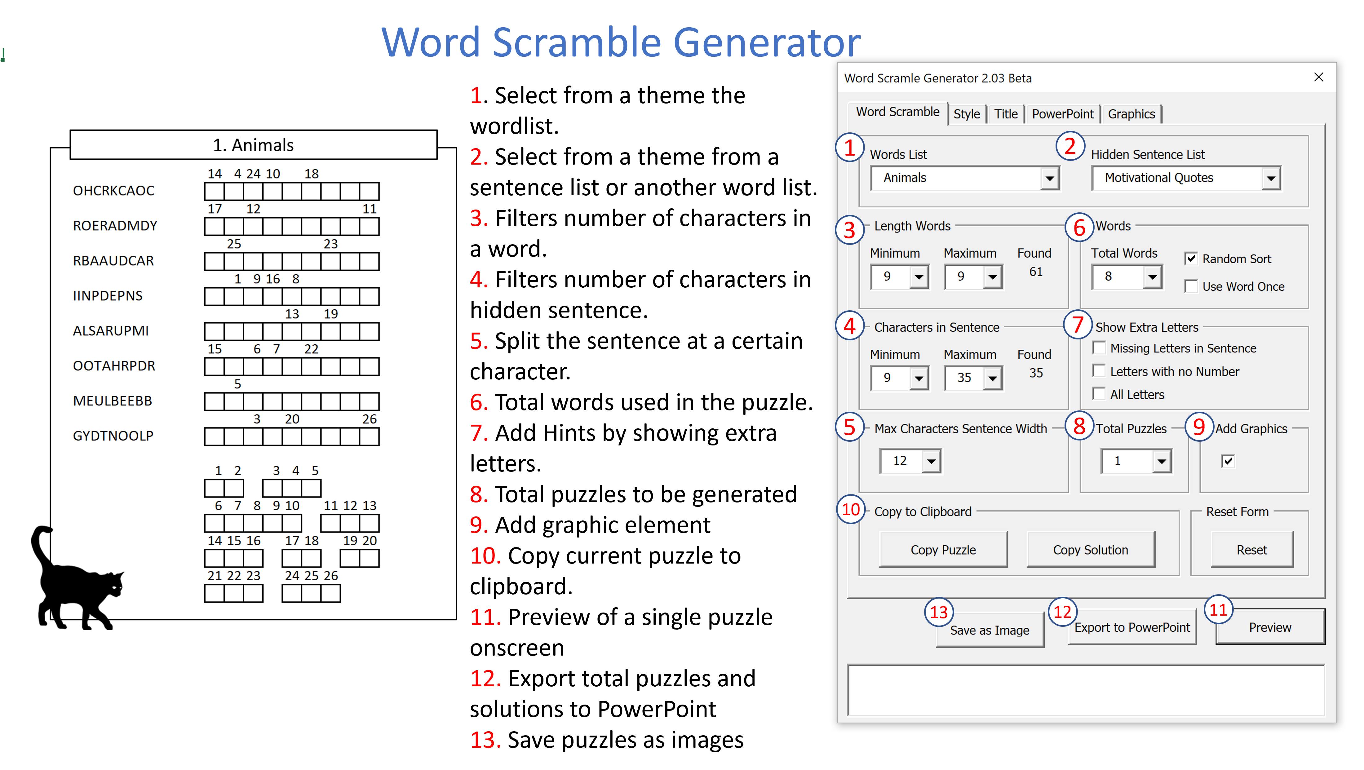 Word Scramble Puzzle Generator