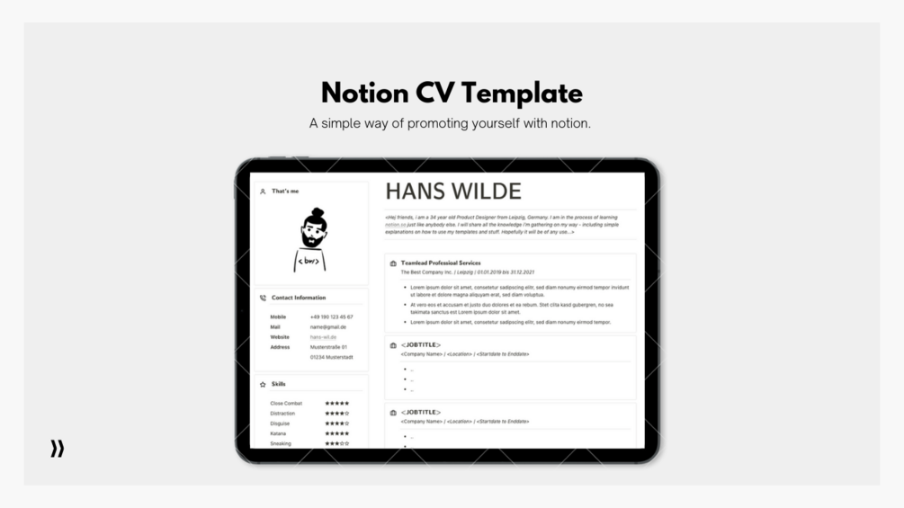 Notion CV Template