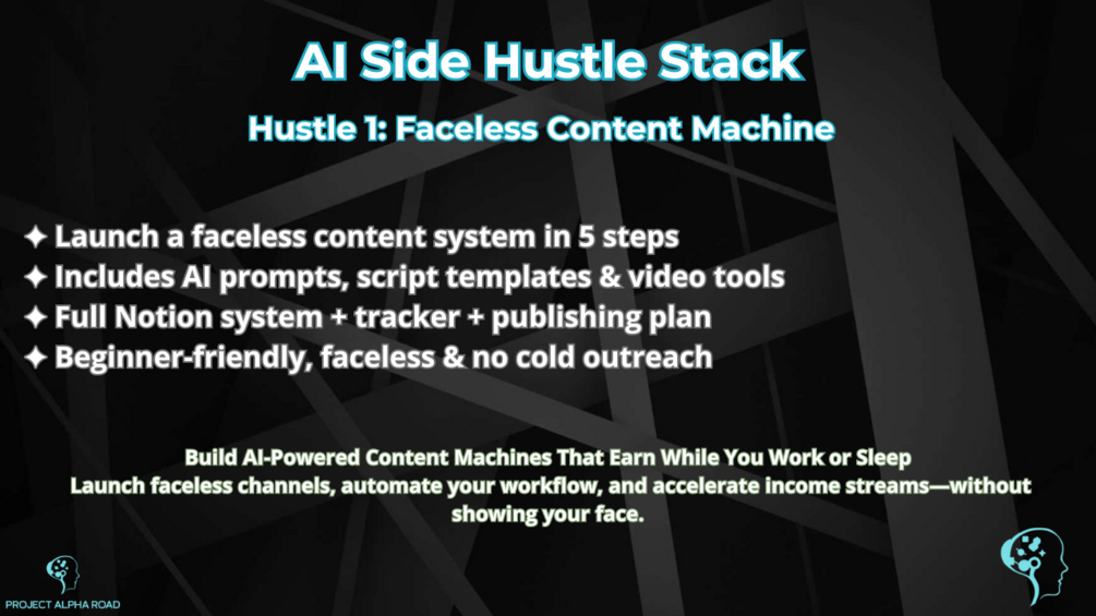 AI Side Hustle Stack – Hustle 1: Faceless Content Machine