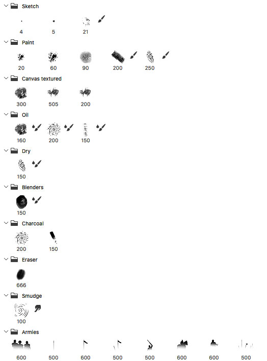 100 Traditional Painting Brush Sample for ps