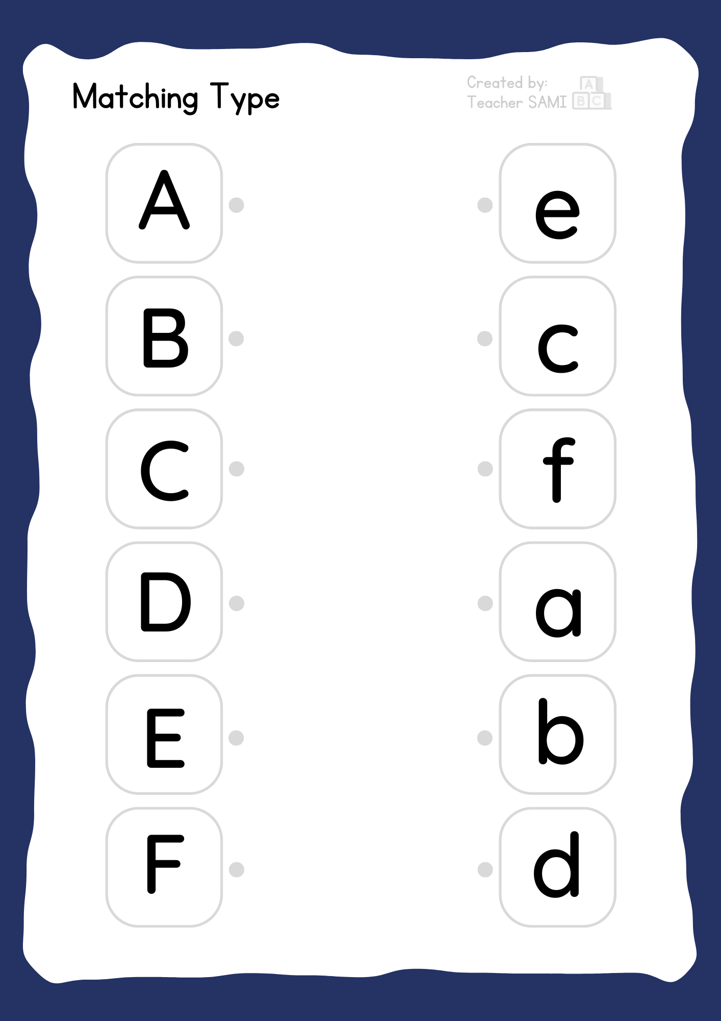 A to Z Words, Pictures, Matching, Coloring and Tracing