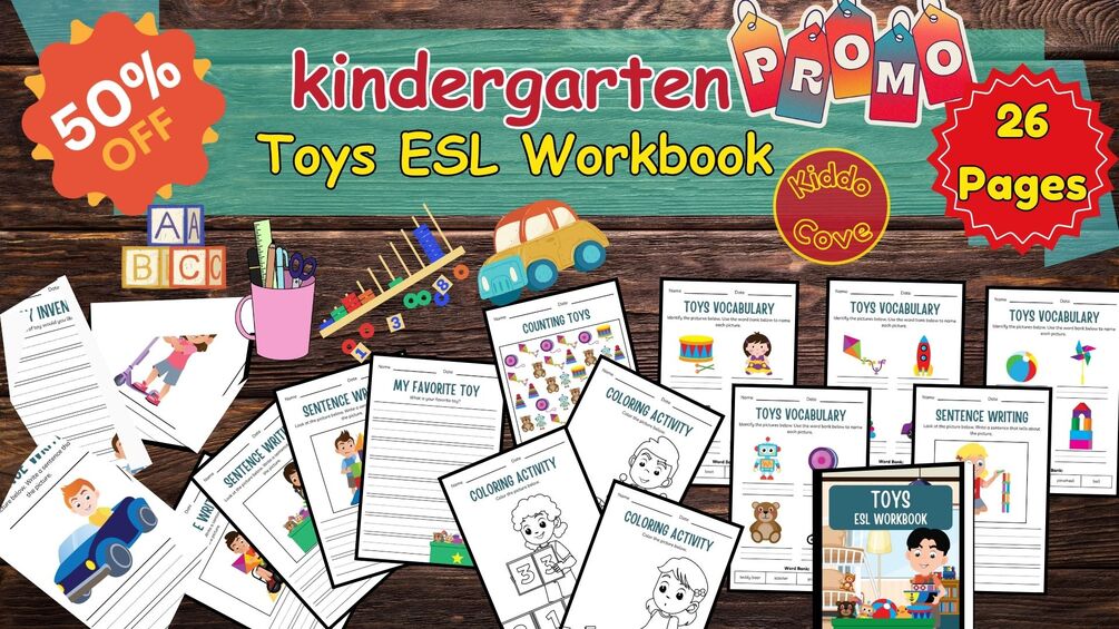 Toys ESL Workbook - Kindergarten - Kiddo Cove