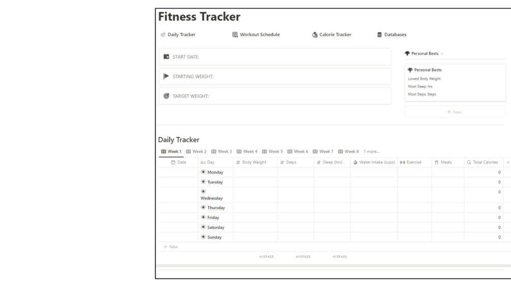 Fitness Tracker Template