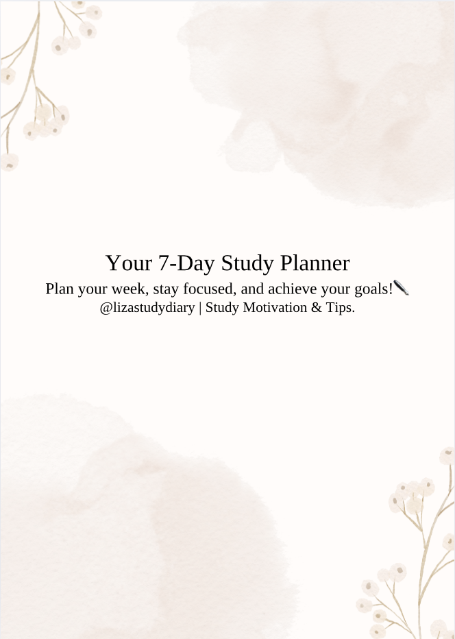 7-Day Study Planner