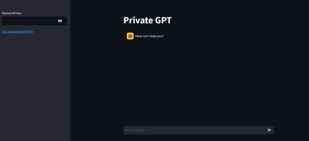 Private ChatGPT Streamlit Webapp Base