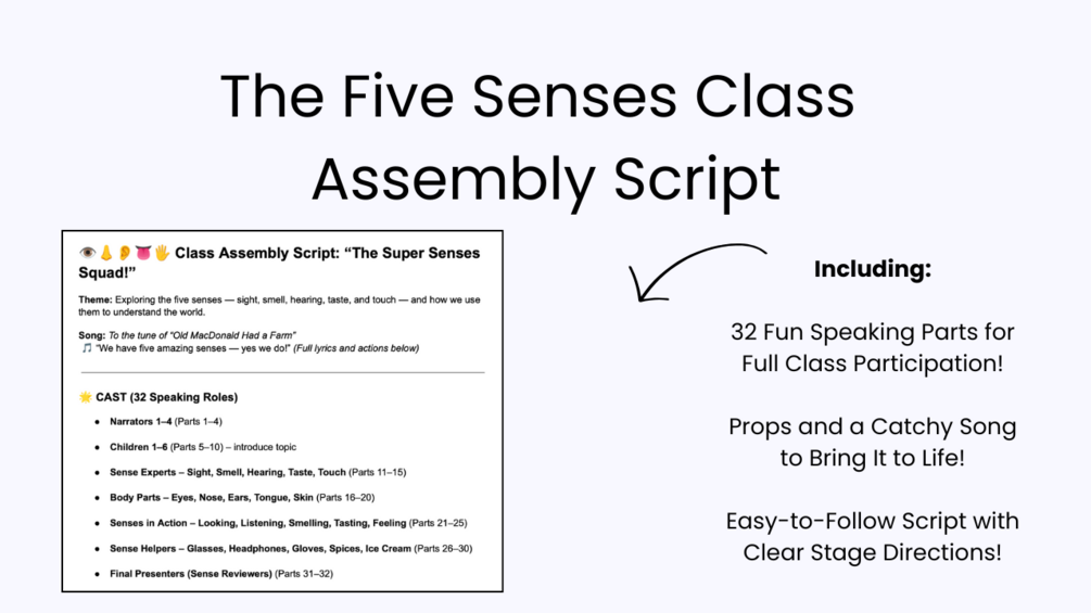 The Five Senses (KS1) Class Assembly Script