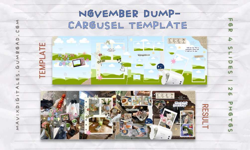 Monthly Dump | Instagram Scrapbook Templates