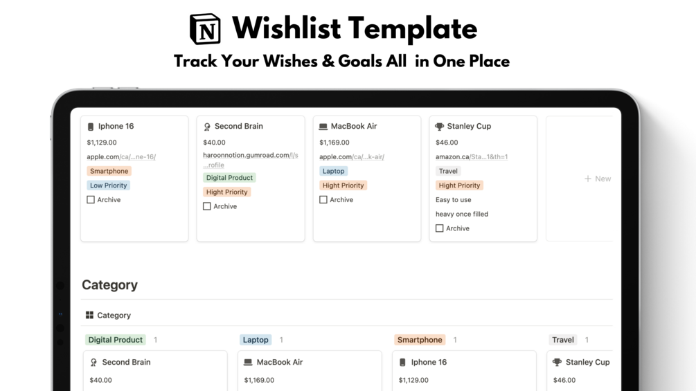 Wishlist Template