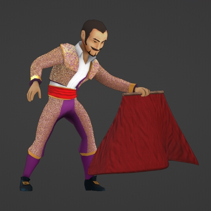 Spanish torero character lowpoly rigged