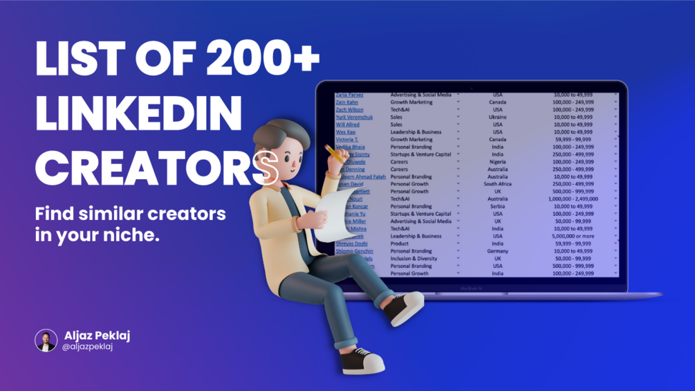 200+ Linkedin creators list