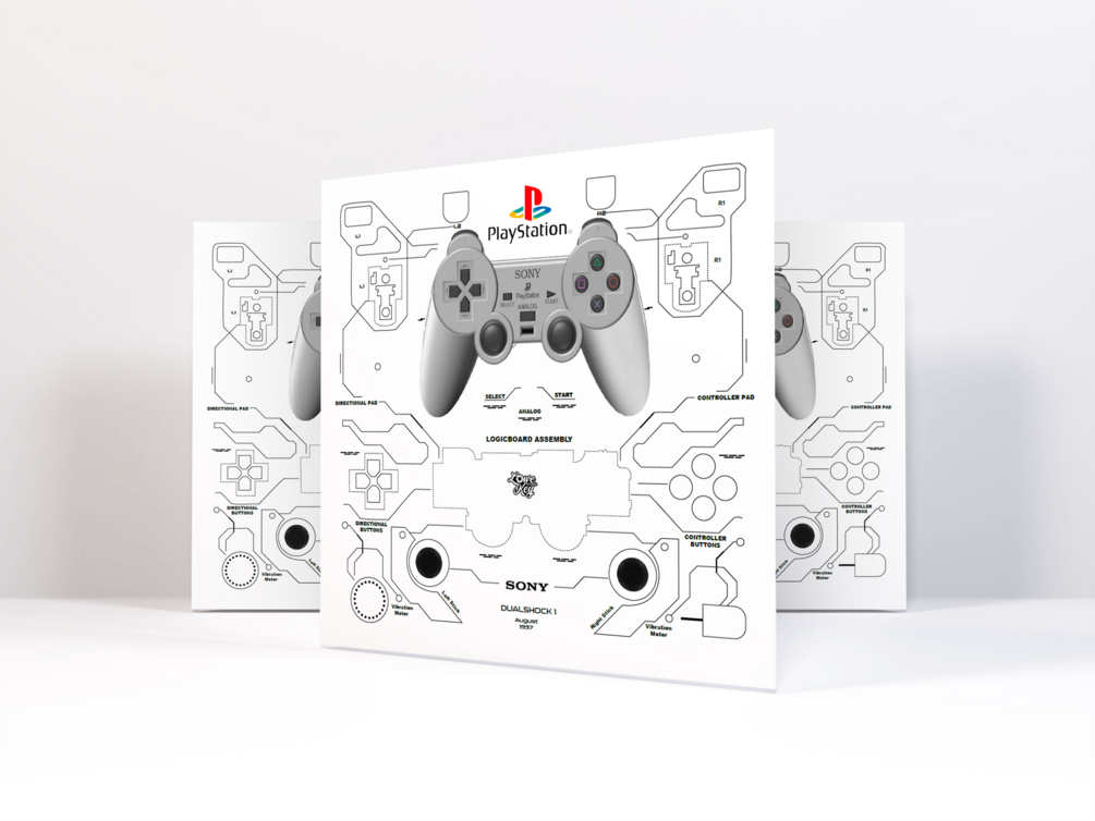 Sony PlayStation DualShock 1 Controller Teardown Template (Download ...