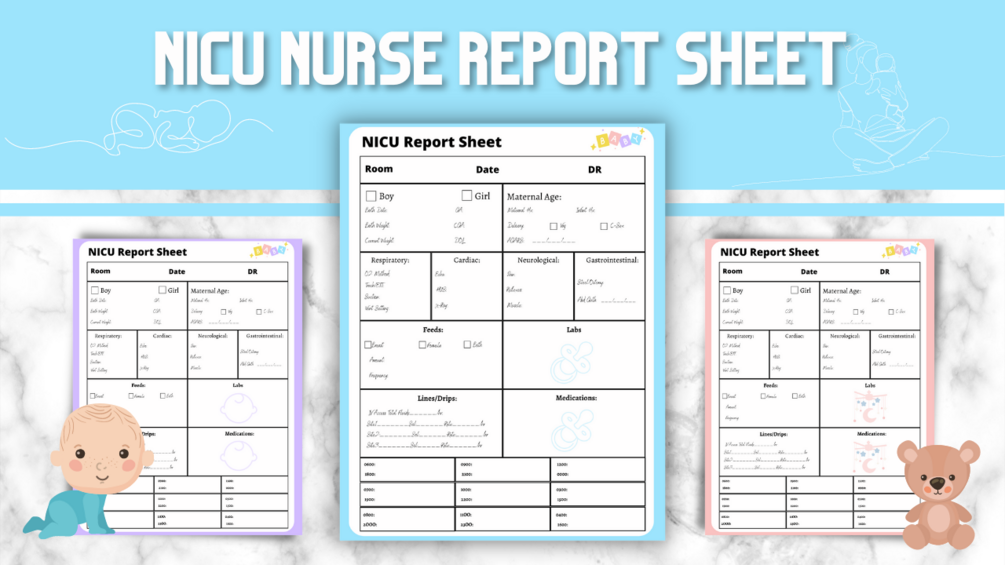 NICU Nurse Report Sheet|Nurse Handoff Report Sheet|Nurse Brain|Neonatal ...