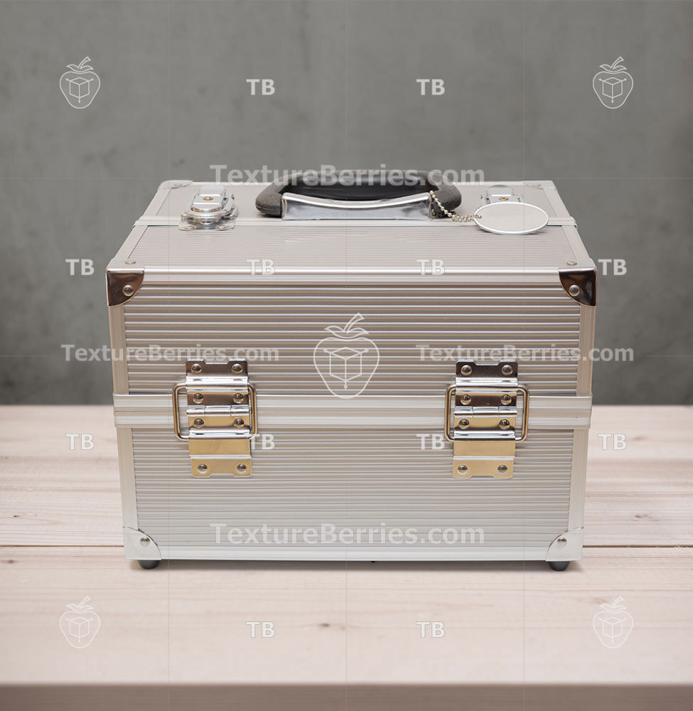 Modern metal box on grunge background