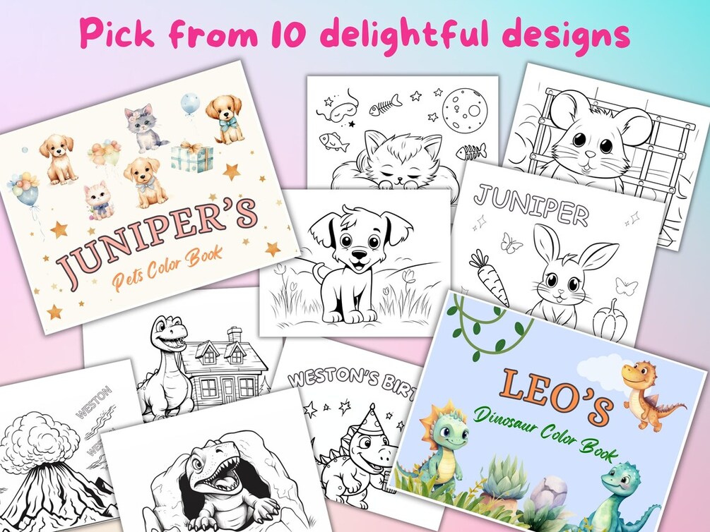 Your Own Custom Coloring mini e-Book ~ High Quality ~ 5 Personalized ...