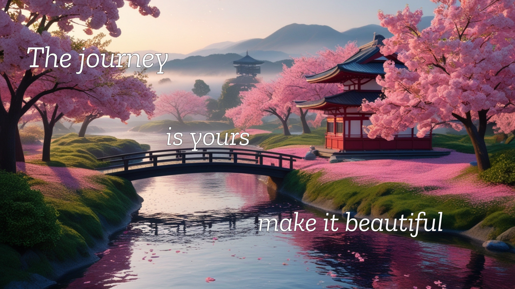 Blossom & Believe – Calming Sakura Quote Art for Mindfulness & Motivation”
