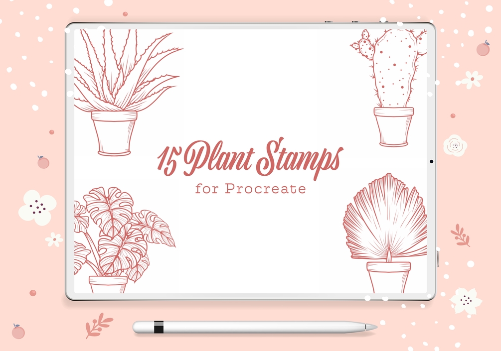 Procreate Potted Plant Stamps, Procreate Potted Plant Stamp, Procreate ...