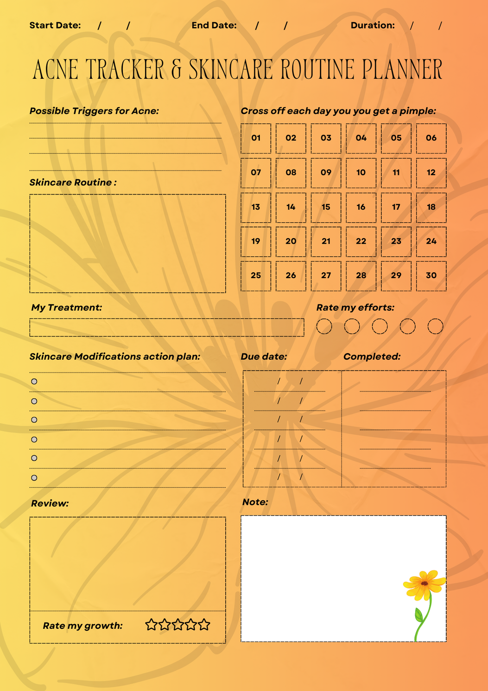 Clear Skin Roadmap: Printable Acne Tracker & Skincare Routine Planner