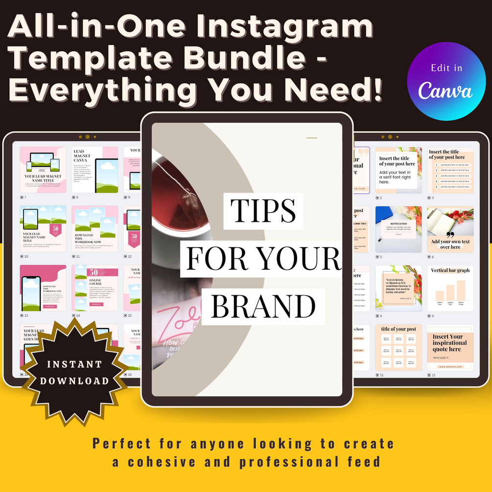 All-in-One Instagram Template Bundle - Everything You Need