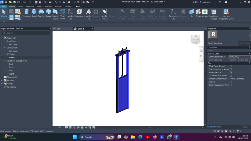 Family Revit Sluice Gate / Automatic Flap Gate