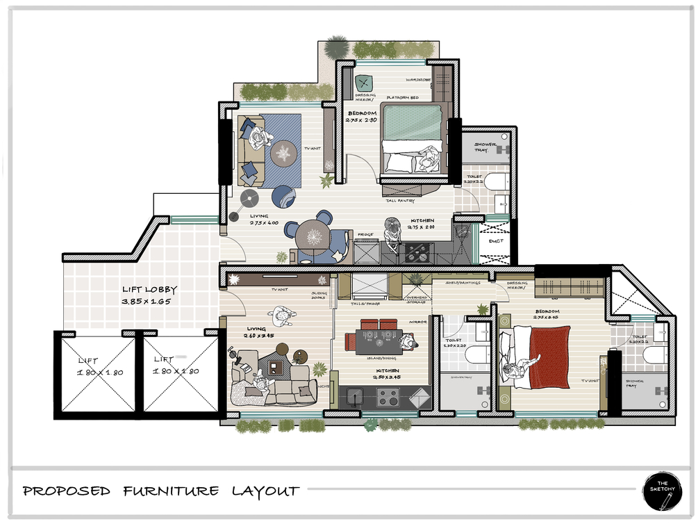 Interior Furniture Layout Study (Free Download)