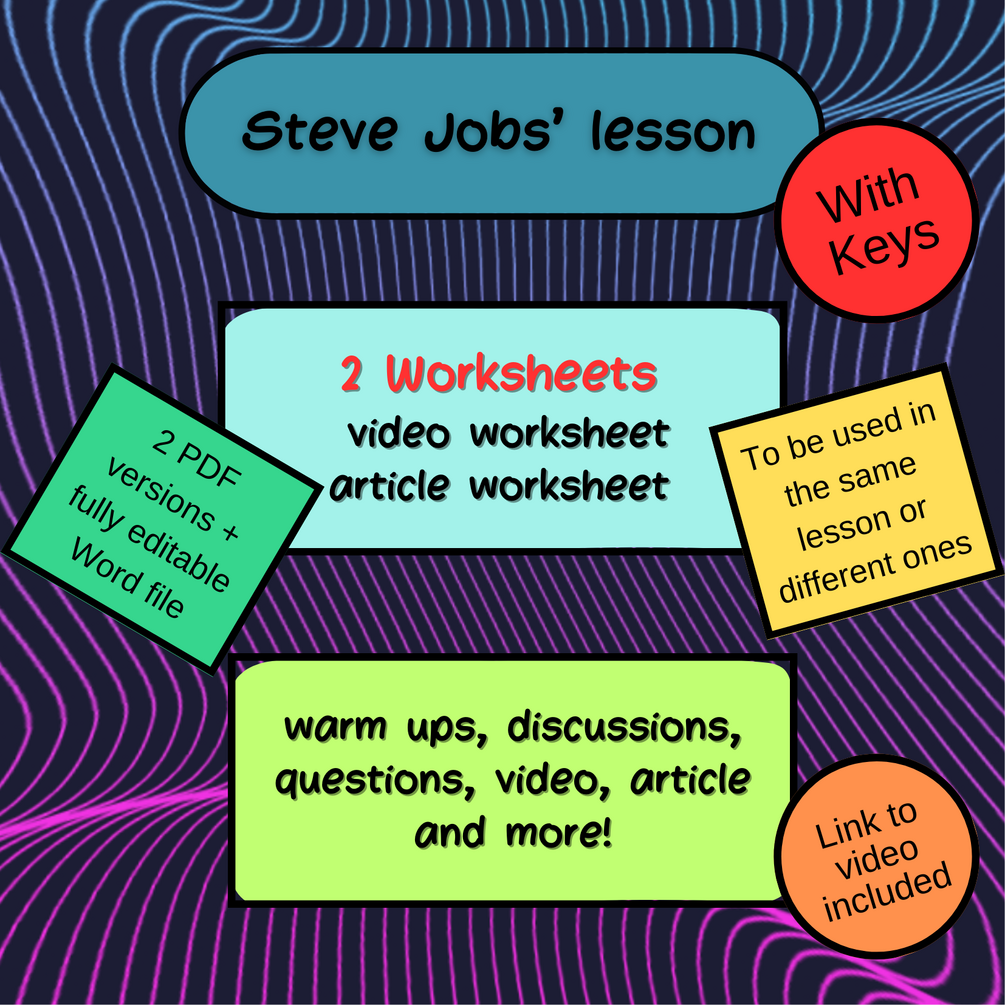 Steve Jobs' lesson: motivational speech video lesson + article lesson ...