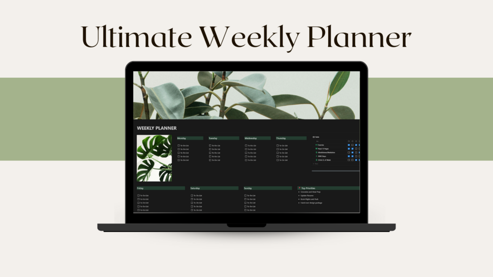 Ultimate Weekly Planner - Notion Digital Download - To Do & Grocery ...