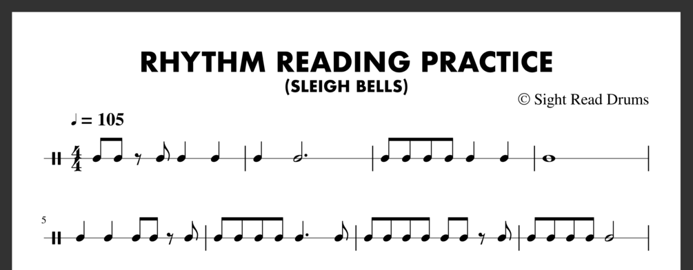 Rhythm Reading Practice (Sleigh Bells)