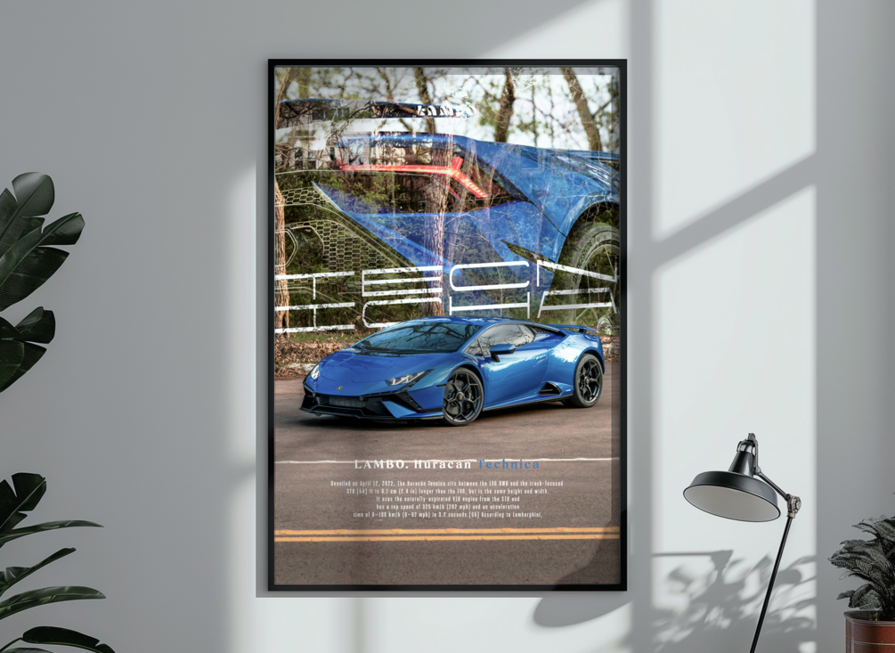 LAMBO. Huracan Tecnica Poster