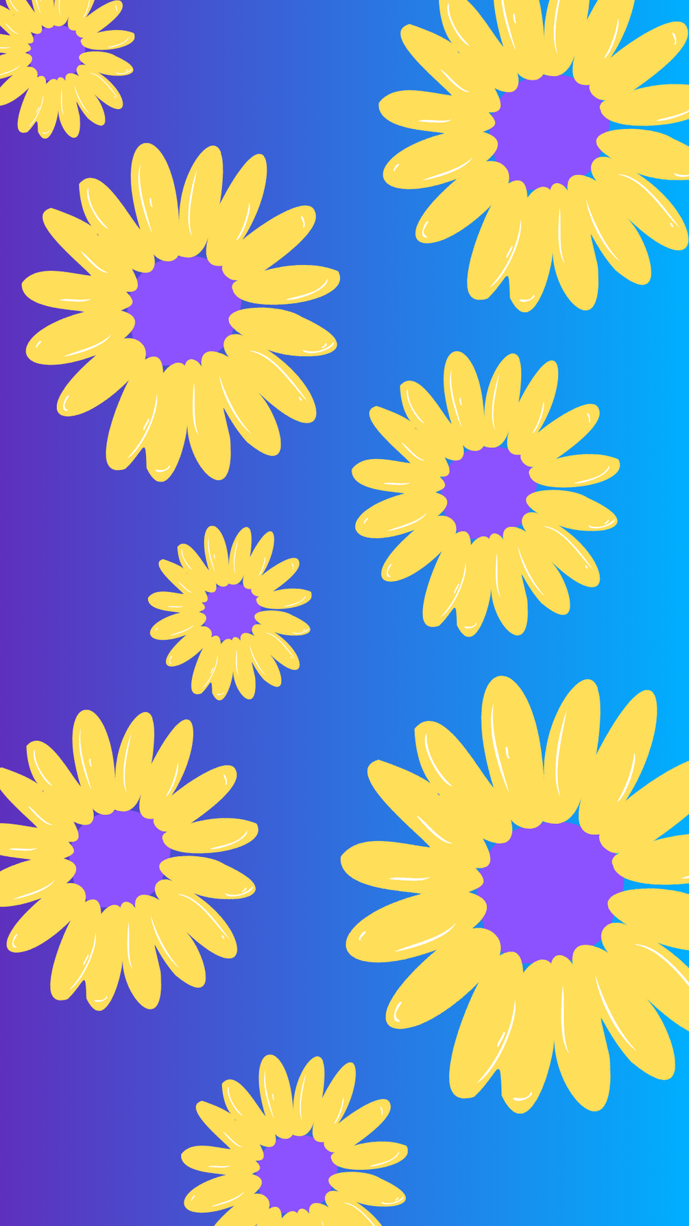 Sunshine Bloom | Vibrant Floral Digital Wallpaper