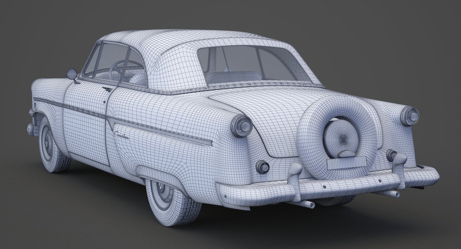 Ford Crestline Sunliner 1954 3D Model