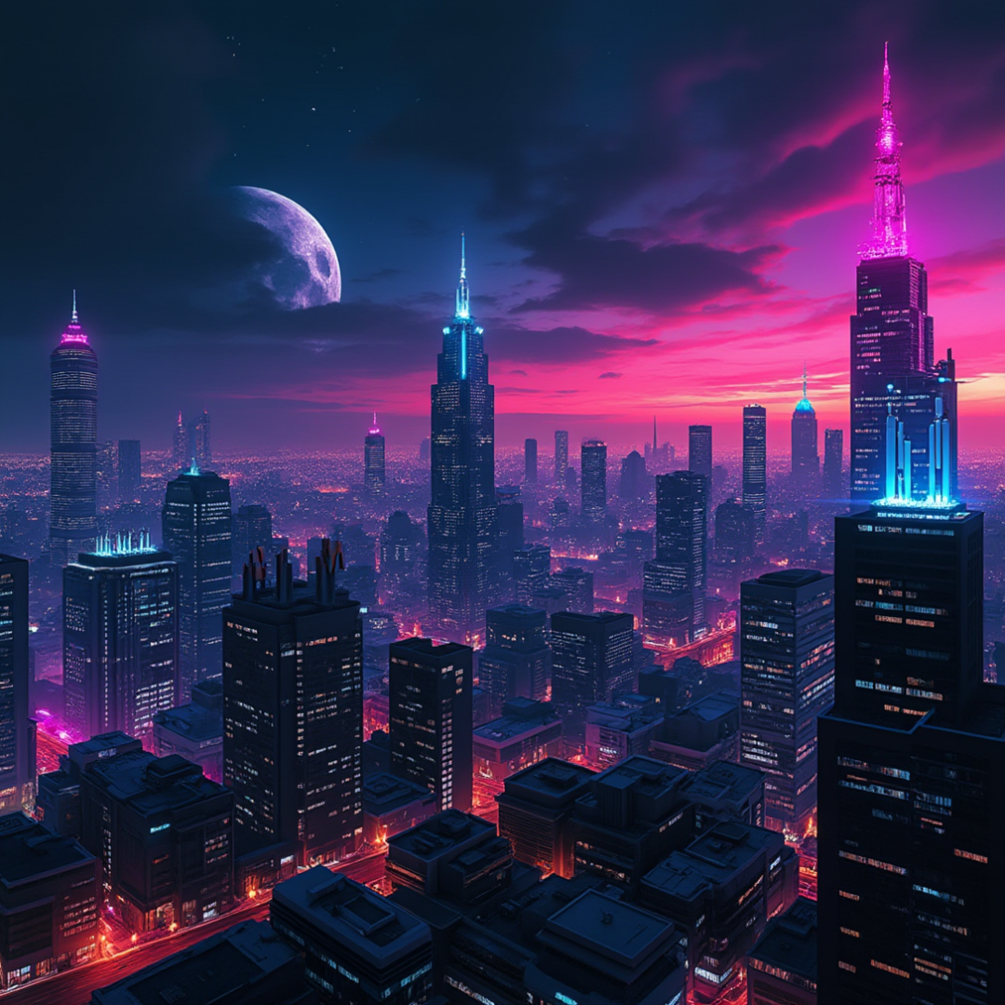Midnight City Rooftop Wallpaper Pack