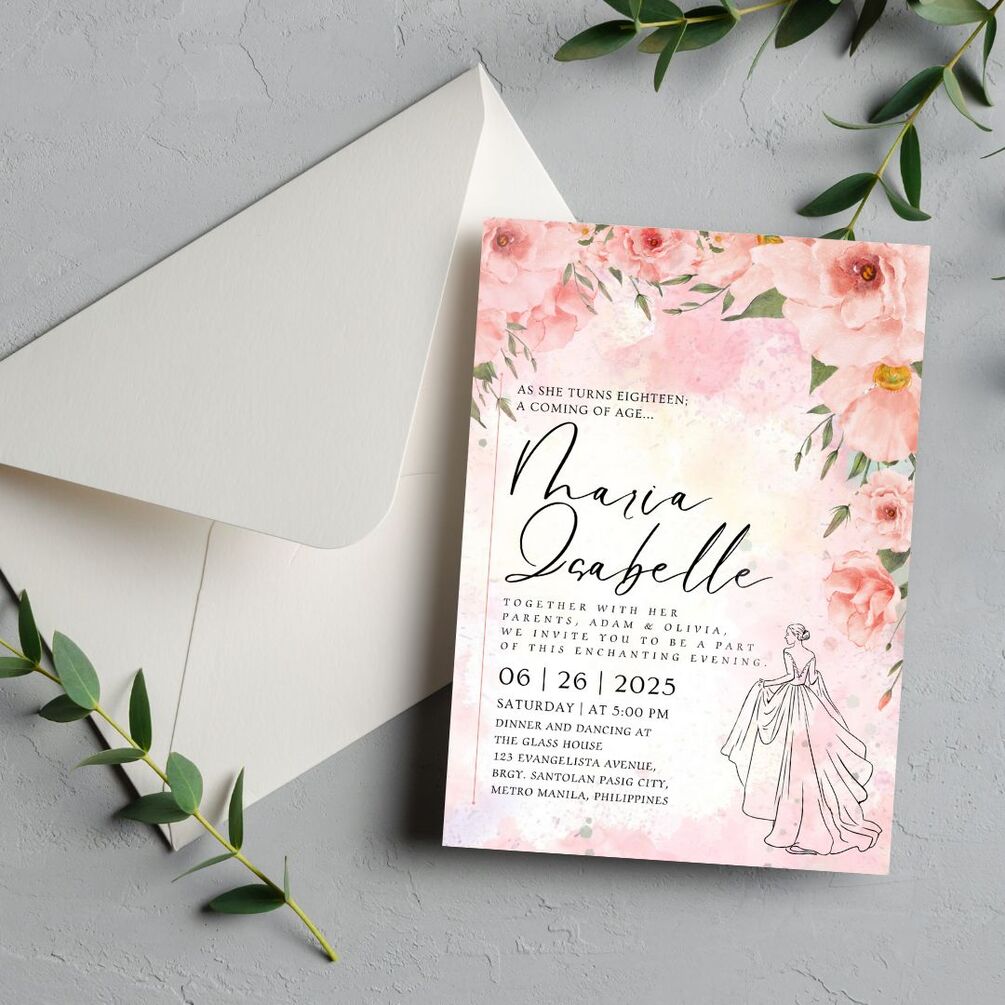 Debut Invitations Template - Fully Editable on Canva