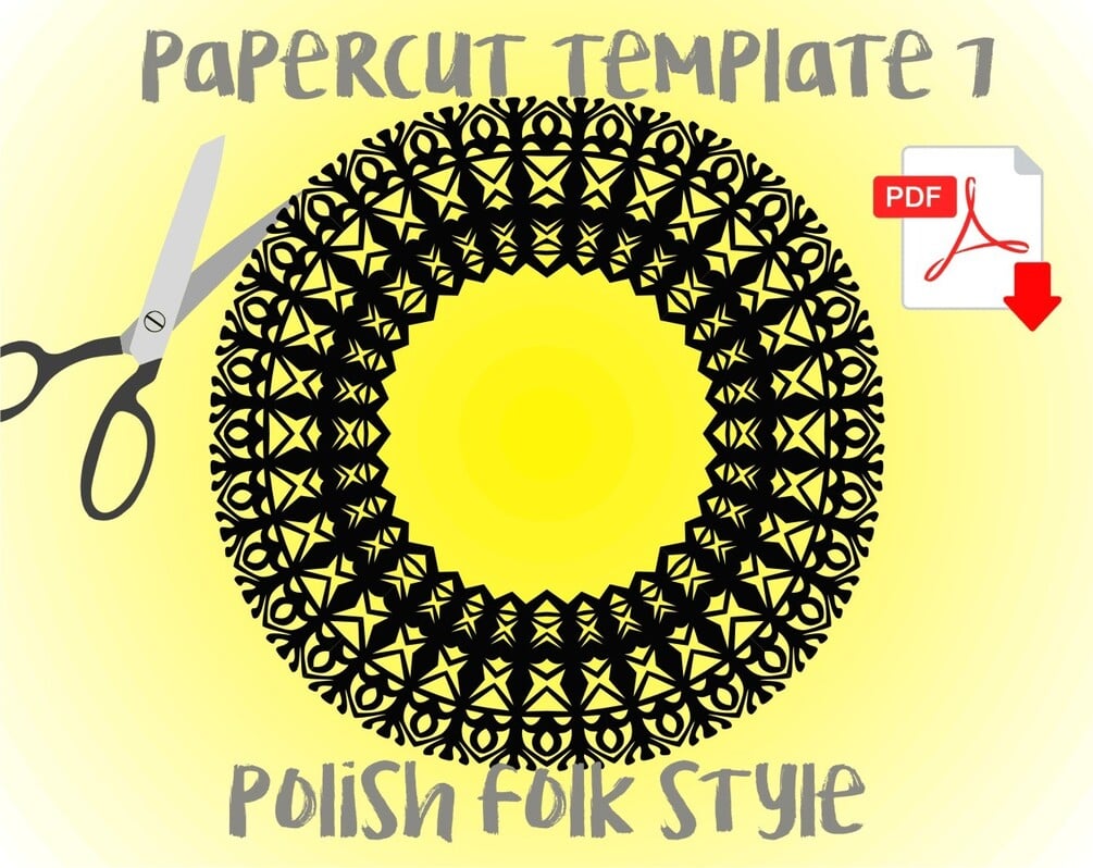 Papercut printable template from Poland / paper cut / folk art / paper ...