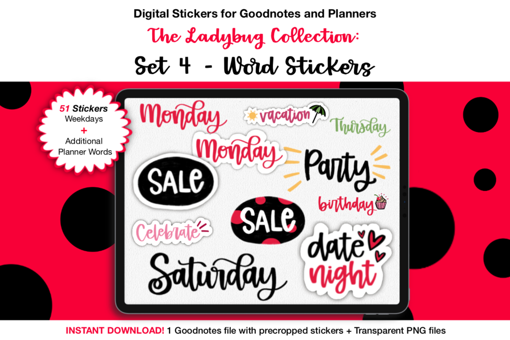 The Ladybug Collection: Set 4 - Word Stickers
